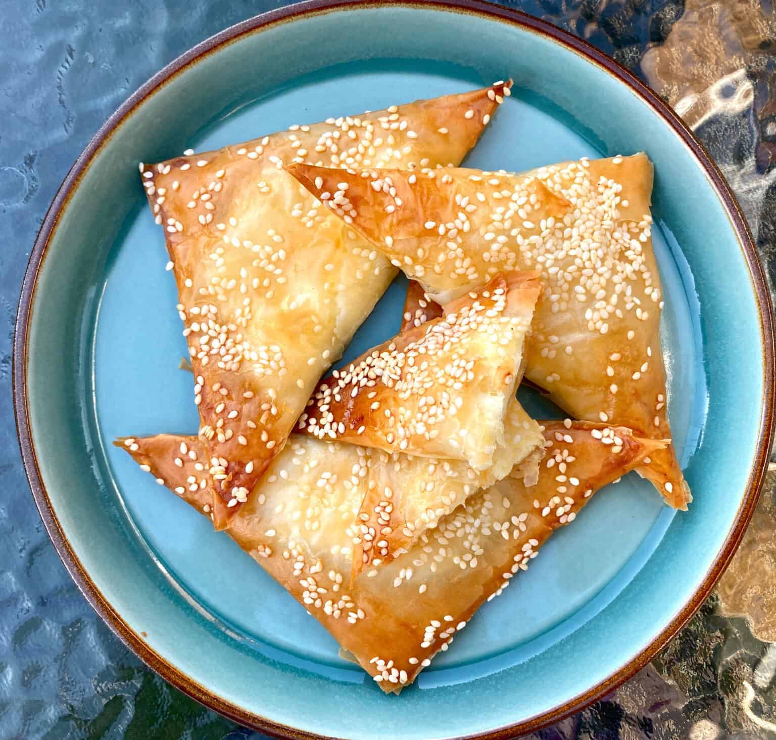 Mini Tiropitakia (Greek Baked Feta Cheese Triangles) - Vicki's Greek ...