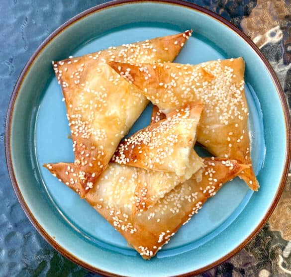 Mini Tiropitakia (Greek Baked Feta Cheese Triangles) - Vicki's Greek ...