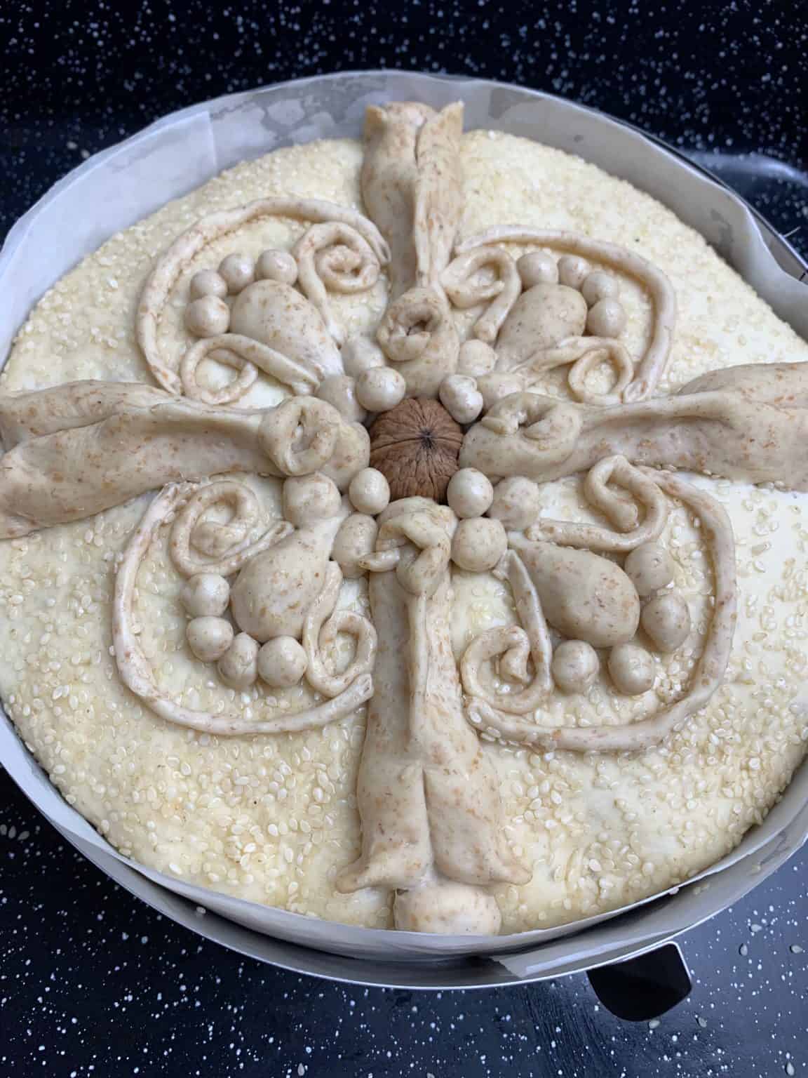 Christopsomo (Greek Christmas bread) - Vicki's Greek Recipes